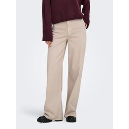 Jacqueline de Yong Stretch-Hose JDY "JDYIRIS STRETCH HW WIDE PANT PNT", Herren, Gr. L, L&auml;nge 32, chateau gray, Web, Obermaterial: 62% Baumwolle, 22% Viskose, 14% Polyester, 2% Elasthan, unifarben, regular fit lang, Hosen Stretch-Hose