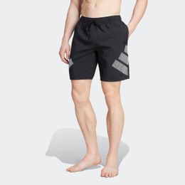 Herren Badeshorts "BIG BARS, 8 ZOLL", schwarz-wei&szlig;, Gr. M, adidas Performance, Obermaterial: 100% Polyester, Badehosen, f&uuml;r Erwachsene