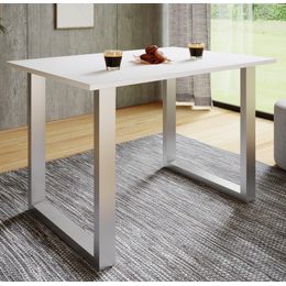 Esstisch Vcm "Premium Holz Esstisch K&uuml;chentisch Xona U 110x50", wei&szlig; (silber, wei&szlig;), B:110cm T:50cm, Tische, Esstisch