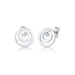 Paar Ohrstecker Elli DIAMONDS "Ohrringe Ohrstecker Kreis Diamant Wei&szlig; (0.03ct) 925 Sterling Silber", silber, Ohrringe, Damen, Silber 925 (Sterlingsilber), Paar Ohrstecker