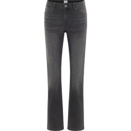 Straight-Jeans Mustang "Damen Style Crosby Relaxed Straight", Damen, Gr. 27, L&auml;nge 34, 682 dunkelgrau, Denim/Jeans, 87% Baumwolle, 11% Polyester, 2% Elasthan, straight fit, Jeans Straight-Jeans