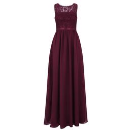 Cocktailkleid Vera Mont "Abendkleid mit Spitze", Damen, Gr. 38, EURO, rot (deep dahlia), 100% Polyester PES., Kleider Cocktailkleid