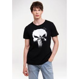 logoshirt Herren T-Shirt "Marvel - Punisher TV Skull", schwarz, Gr. XL, unifarben, 100% Baumwolle, Shirts, mit lizenziertem Print