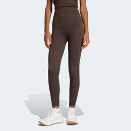 Damen Trainingstights "WE KNIT 1/1 L", braun, Gr. S, adidas Performance, Obermaterial: 72% Polyamid, 22% Polyester, 6% Elasthan, Hosen, mit nahtlosem