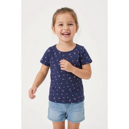 Blue Seven M&auml;dchen T-Shirt, blau, Gr. 98, bedruckt, Single Jersey, Obermaterial: 100% Baumwolle, Shirts