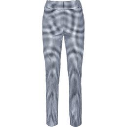 Heine Damen R&ouml;hrenhose, blau, Gr. 18, gemustert, mehrfarbig, 71% Baumwolle, 26% Polyester, 3% Elasthan, Hosen