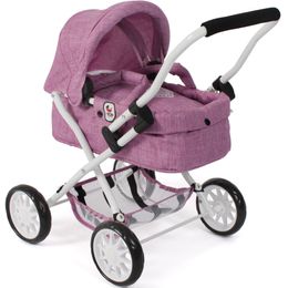 Bayer Chic 2000 Puppenwagen CHIC2000 "Smarty, Mini-Kuschelwagen", rosa (jeans pink), Puppenwagen, KinderB:56cm H:56cm T:56cm, Kunststoff, Metall, Stoff, Puppenwagen, mit herausnehmbarer Tragetasche, B:56cm H:56cm T:56cm