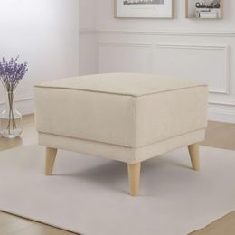 Polsterhocker OTTO HOME "Oland Skandi", beige, B:56cm H:45cm T:58cm, 100% Polyester, Hocker, Polsterhocker, passend zur Serie Oland Skandi, Skandi-Design, Massivholzf&uuml;&szlig;e