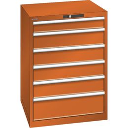 LISTA ESD-Schubladenschrank, BxTxH 717 x 725 x 1000 mm, 6 Schubladen, Traglast 75 kg, orange