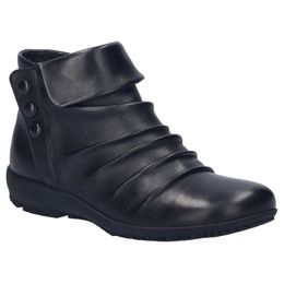 Stiefelette Josef Seibel "Charlotte 14", Damen, Gr. 36, schwarz, Leder, unifarben, Schuhe Stiefelette, Boots, Rei&szlig;verschlussstiefel mit gerafftem Schaft