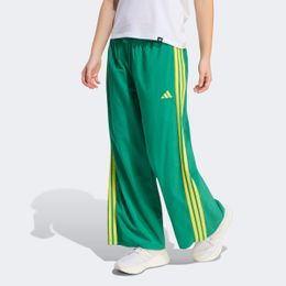 Sporthose adidas Sportswear "ESSENTIALS 3-STREIFEN WOVEN PARACHUTE", Damen, Gr. XS, N-Gr, bold gr&uuml;n, bright gelb, normal, gr., Obermaterial: 100% Polyamid, Hosen Sporthose