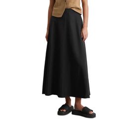 Marc O'Polo Webrock MARC O'POLO "mit seitlichem Rei&szlig;verschluss", Damen, Gr. 38, schwarz (m990), Obermaterial: 100% Leinen, unifarben, ausgestellt wadenlang, R&ouml;cke