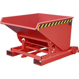 eurokraft pro Kippbeh&auml;lter automatisch, Volumen 0,6 m&sup3;, rot RAL 3000