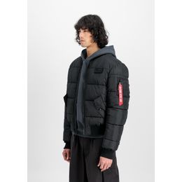 Bomberjacke Alpha Industries "MA-1 Puffer Bomber", Damen, Gr. L, schwarz, Obermaterial: 100% Polyester; Futter: 100% Polyester; F&uuml;llung: 100% Polyester, Jacken Bomberjacke