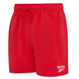 Badeshorts Reebok "Yale", Herren, Gr. XL, N-Gr, rot (vector rot), Microfaser, Polyester, clean, unifarben, Badehosen Badeshorts, mit Kordelzug und elastischem Bund, mit Logo, basic