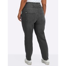 sheego Damen Bequeme Jeans, grau, Gr. 58, unifarben, 99% Baumwolle, 1% Elasthan, Jeans