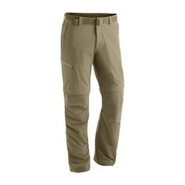 Outdoorhose Maier Sports "Tajo 2", Herren, Gr. 25, Kurzgr&ouml;&szlig;en, beige (dunkelbeige), 90% Polyamid, 10% Elasthan, Hosen Outdoorhose, Herren Zip-Off Wanderhose, atmungsaktive Trekkinghose, Regular Fit