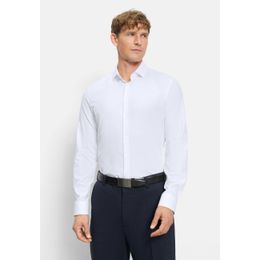 Businesshemd OLYMP "OLYMP No. Six 24/Seven, super slim, Modern Kent mit extra langem Arm", Herren, Gr. 40, Normaler Arm, wei&szlig;, 64% Baumwolle, 27% Polyester, 9% Elasthan, Hemden