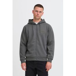 Kapuzensweatjacke Blend "BHSunic", Herren, Gr. XXL, iron gate, Sweatware, 80% Polyester, 20% Baumwolle, bedruckt, normal normal, hoch geschlossener Ausschnitt, Rippb&uuml;ndchen, Sweatjacken, Schicke Kapuzenfleecejacke mit Print