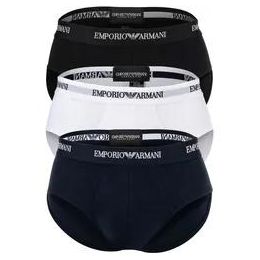 Slip Emporio Armani "Slip Core Logoband 3er Pack", Herren, Gr. M, bunt (wei&szlig;, blau, schwarz), Obermaterial: 95% Baumwolle CO. 5% Elasthan EL., Unterhosen Slip