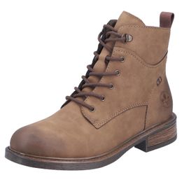 Schn&uuml;rstiefelette Rieker, Damen, Gr. 43, braun, Lederimitat, used, Basic, Schuhe Schn&uuml;rstiefelette, Schn&uuml;rboots, Casual-Boots in aktueller Used-Optik