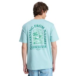 T-Shirt Quiksilver "Evo Learning From Nature", Herren, Gr. S, blau haze, Obermaterial: 100% Walkfrottier;, Shirts T-Shirt