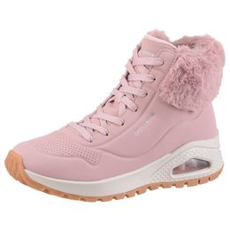 Schn&uuml;rboots Skechers "UNO RUGGED - FALL AIR", Damen, Gr. 35, rosa, Lederimitat, Textil, unifarben, Schuhe Schn&uuml;rboots, Winterboots mit Air-Cooled Memory Foam Komfort-Innensohle