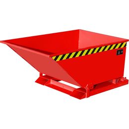 eurokraft pro Sp&auml;ne-Kippmulde, niedrige Bauform, Volumen 400 Liter, feuerrot