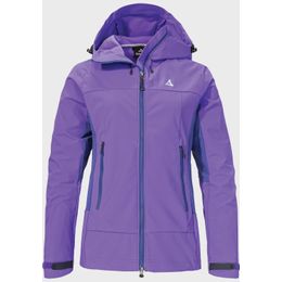 Sch&ouml;ffel Outdoorjacke SCH&Ouml;FFEL "Softshell Jk Style Blaueis WMS", Damen, Gr. 36, lila (3805, lila), Oberstoff: Aussenseite: 100% Polyester, Innenseite: 100% Polyester; (Membran: Thermoplastisches Polyurethan); Oberstoff Einsatz: 88% Nylon, 12% Elasthan, regular fit, hoch geschlossener Ausschnitt, Jacken Outdoorjacke
