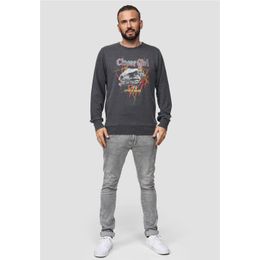 Recovered Herren Sweatshirt "Jurassic Park T-Rex Rock", grau, Gr. S, bedruckt, 100% Baumwolle, Sweatshirts, im lockeren Schnitt