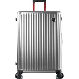 Hartschalen-Trolley Heys "Smart Luggage, in verschiedenen Farben und Gr&ouml;&szlig;en", Damen, Gr. B/H/T: 52cm x 76cm x 30cm 109 l, silber, Polycarbonat, Koffer Hartschalen-Trolley, Heys Handgep&auml;ck Smart Gep&auml;ck mit App-Funktion