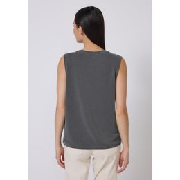 Damen T-Shirt, grau, Gr. 40, STREET ONE STUDIO, unifarben, Stoff, 58% Modal, 42% Polyester, Shirts, mit Elastiksaum