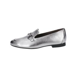 Paul Green Damen Slipper "Paul Green Slipper Leder", Gr. 38,5, silber, Leder, Schuhe