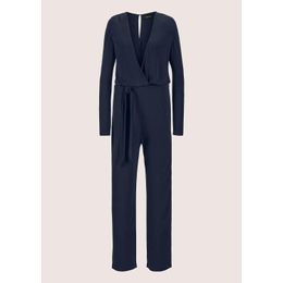 Madeleine Mode Overall MADELEINE "Overall Overall mit breitem Bindeband", Damen, Gr. 44, N-Gr, blau (marine), Obermaterial: 100% Viskose CV., Overalls Overall