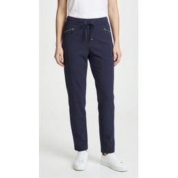Stoffhose Rabe, Damen, Gr. 36, N-Gr, marine, Web, Obermaterial: 48% Viskose, 47% Polyester, 5% Elasthan, unifarben, regular fit lang, Hosen Stoffhose, mit Rei&szlig;verschluss Taschen