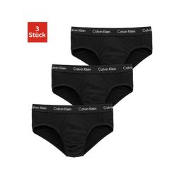 Hipster "CK HIP BRIEF 3PK", Herren, Gr. XL, 3 Stk., schwarz, Jersey, Obermaterial: 95% Baumwolle, 5% Elasthan, Calvin Klein Underwear, unifarben, k&ouml;rpernah, Unterhosen, mit Logo-Stretchbund