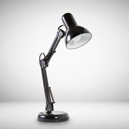B.K.LICHT Schreibtischlampe "Draco", schwarz, 1, H: 54,5cm, Leuchten, Tischlampe, schwarz, Metall, Retro, Schreibtisch, dreh- u. schwenkbar, Schreibtischlampe