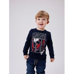name it Jungen Sweatshirt "NMMJESSIE SPIDERMAN SWEAT UNB NOOS MAR", blau, Gr. 92, bedruckt, Sweatware, Obermaterial: 60% Baumwolle, 40% Polyester,