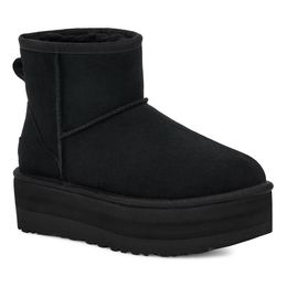 UGG Australia Plateaustiefelette UGG "Classic Mini Platform", Damen, Gr. 11 (42), schwarz, Veloursleder, Schuhe Plateaustiefelette, Winterboots, Plateau Stiefel, Schlupfstiefel zum Schlupfen