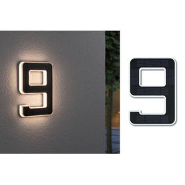 LED Au&szlig;en-Wandleuchte Paulmann "Solar Hausnummer", schwarz, B:16cm H:23cm T:3cm, Leuchten, LED Au&szlig;en-Wandleuchte, LED-Modul, Hausnummern, Buchstaben w&auml;hlbar, Akku wechselbar