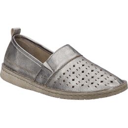 Slipper Josef Seibel "Sofie 27, platin", Damen, Gr. 38, grau (platin), Obermaterial: 100% Rindsleder Leather cow., Schuhe Slipper
