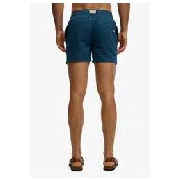 Badeshorts Superdry "EMBROIDERED LOGO 15 SWIM SHORT", Herren, Gr. M, N-Gr, blau bottle, Web, Polyester, unifarben, Badehosen Badeshorts