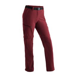 Outdoorhose Maier Sports "Nata", Damen, Gr. 42, Normalgr&ouml;&szlig;en, rot (weinrot), 90% Polyamid, 10% Elasthan, Hosen Outdoorhose, Damen Zip-Off Wanderhose, atmungsaktive Trekkinghose, Regular Fit