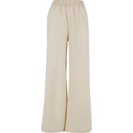 Urban Classics Damen Stoffhose "Urban Classics Damen Ladies Linen Mixed Wide Pants"softseagrass, Gr. XXL, unifarben, 55% Leinen, 45% Baumwolle, Hosen
