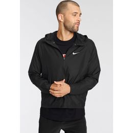 Laufjacke Nike "Repel Miler Men's Running Jacket", Herren, Gr. M, schwarz, Obermaterial: 100% Polyester, Jacken Laufjacke, mit Kapuze, wasserabweisend, verstaubares Design, f&uuml;r nasses Wetter
