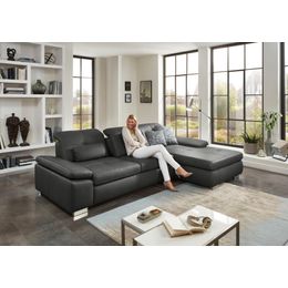 Ecksofa DIE PLANBAR "PN-IN16012 L-Form, Breite 309 cm", torro anthrazit, B:309cm H:85cm T:195cm, Sofas, Ecksofa, inkl. Sitztiefenverstellung, optional mit Kopfteilverstellung