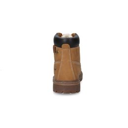 Damen Schn&uuml;rboots, Dockers by Gerli, Gr. 37, braun, Nubuklederimitat, Schuhe, Worker Boots, Schn&uuml;rboots mit Schaftrandpolsterung