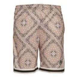 Shorts Karl Kani "Karl Kani Herren KM232-011-2 KK Varsity Paisley Mesh Shorts", Herren, Gr. XXL, US-Gr&ouml;&szlig;en, sand, schwarz, wei&szlig;, 100% Polyester (Recycelt), loose fit, Hosen Shorts