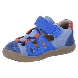 Barfu&szlig;schuh Richter "Samy", Jungen, Gr. 27, dunkelblau kombiniert, Glattleder, Veloursleder, kontrastfarbene Details, Schuhe Barfu&szlig;schuh, Babyschuh, Klettschuh, Gr&ouml;&szlig;enschablone zum Download, mit WMS
