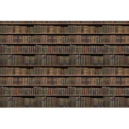 Fototapete ARCHITECTS PAPER "Old Books", braun (braun, schwarz), B:4m L:2,7m, Vlies, Tapeten, Vlies, Wand, Schr&auml;ge